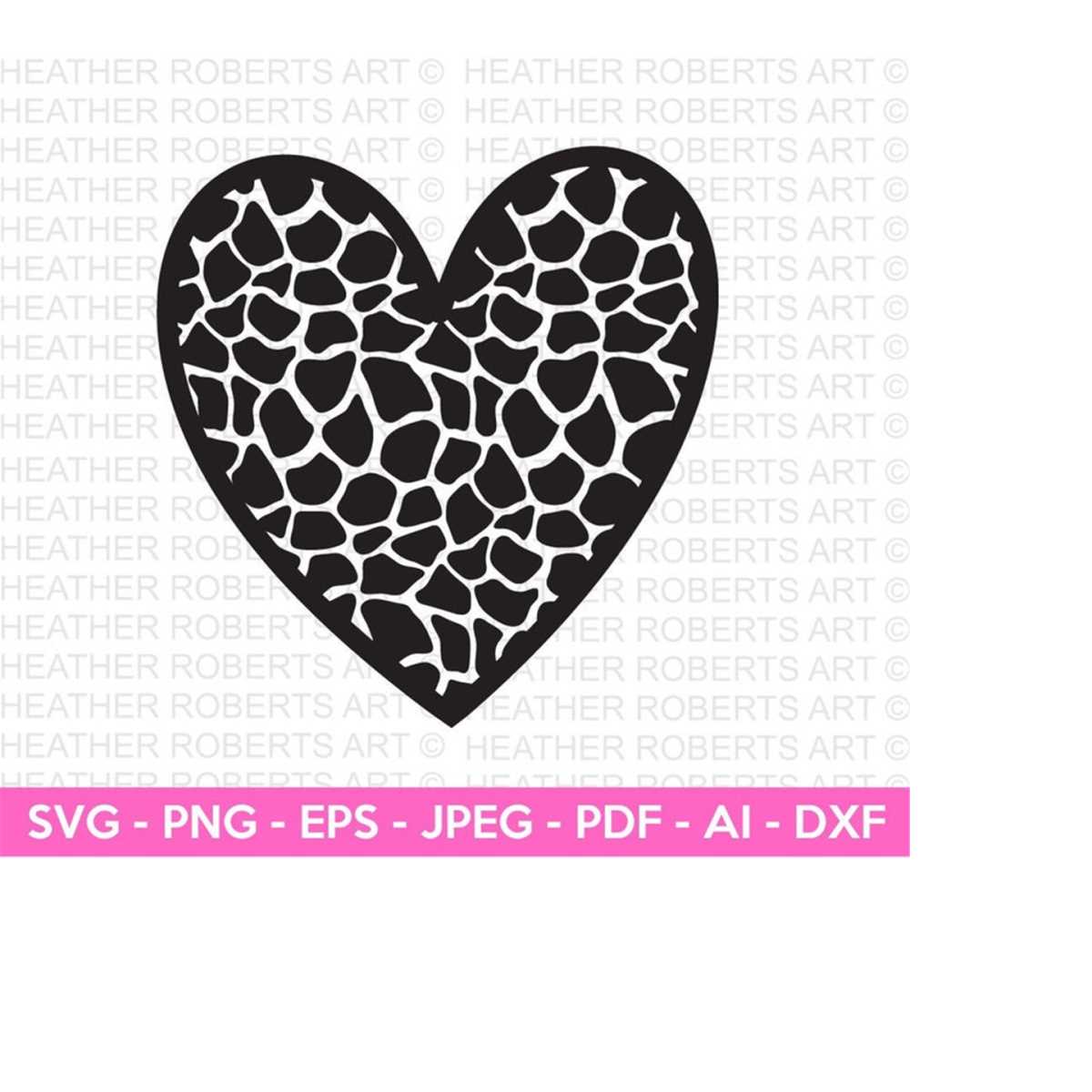 Giraffe Pattern Heart Svg, Heart SVG, Hand-drawn Heart svg, | Inspire ...
