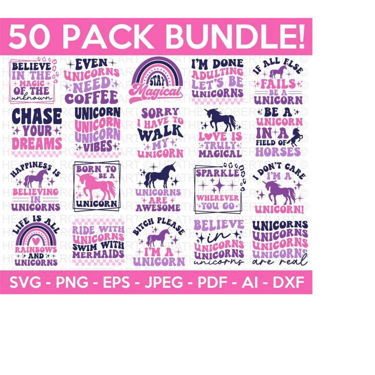 Unicorns SVG Bundle, Magical SVG Bundle, Unicorns SVG, Unic | Inspire ...