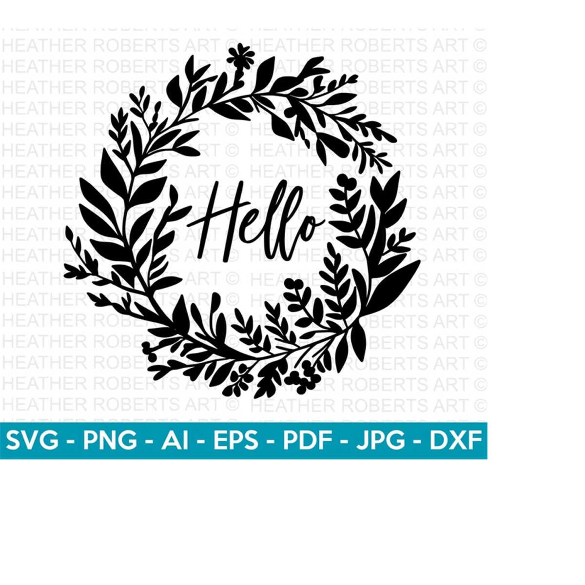 Hello Floral Border Svg, Floral SVG, Floral Border Silhouett | Inspire ...