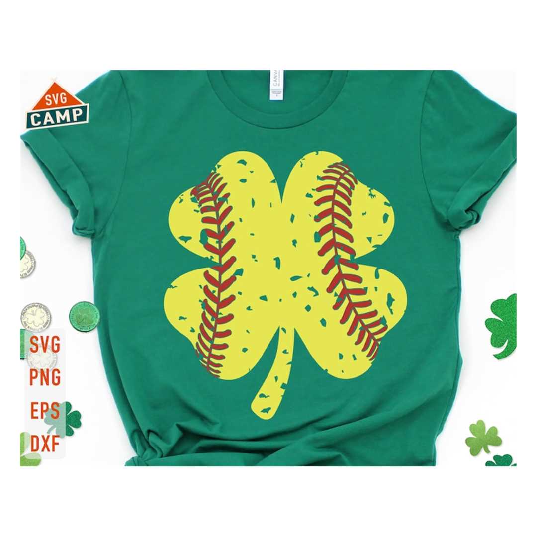 Softball Distressed Shamrock Svg, St Patricks Day Svg, St Pa | Inspire ...