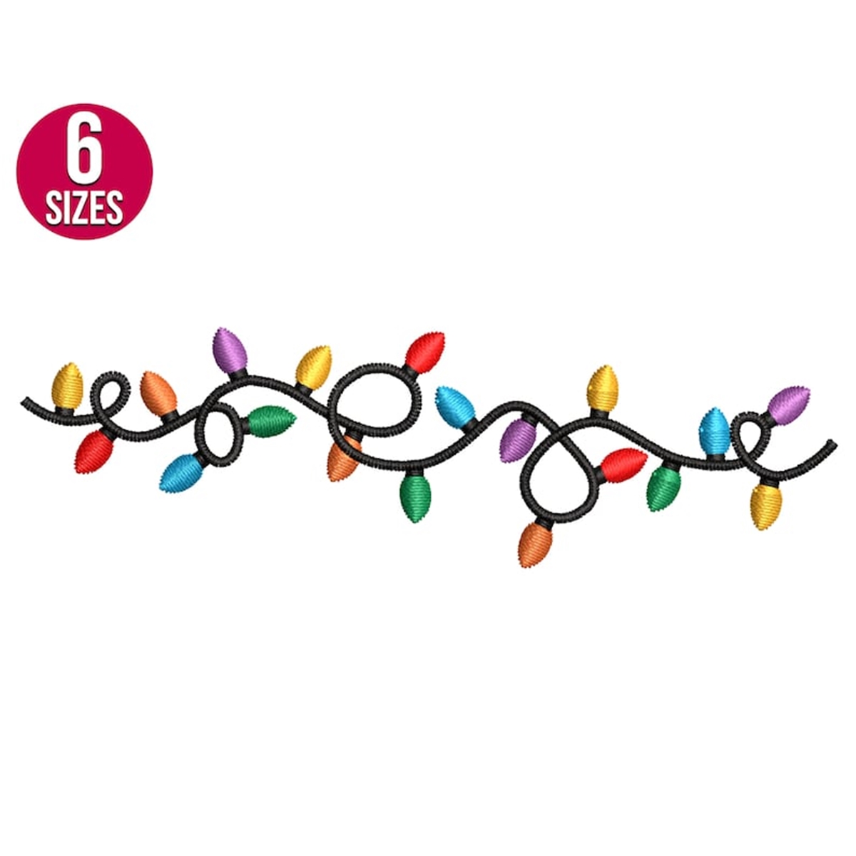 Christmas lights machine embroidery design, Xmas, bulbs, Ins - Inspire ...