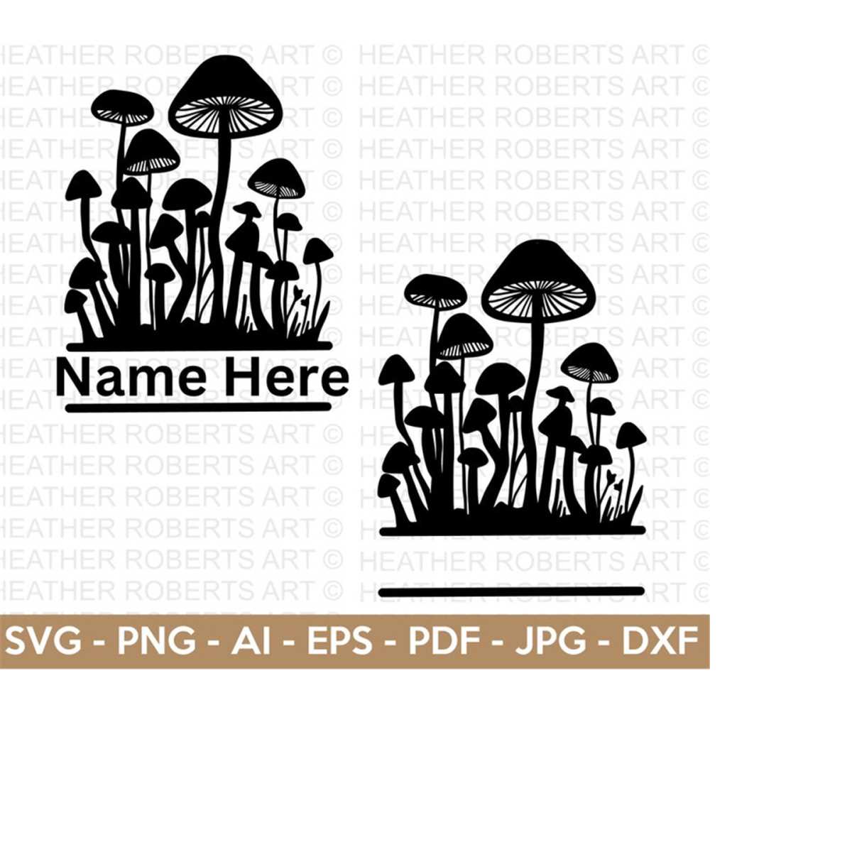 Mushroom Split Monogram Svg, Fungus Svg, Mushroom Clipart SV - Inspire ...