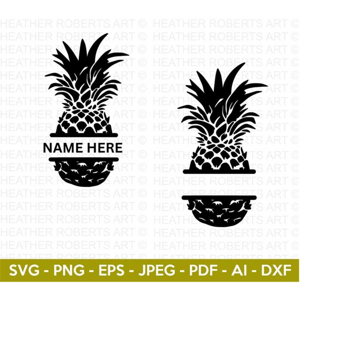 Pineapple Split Monogram Svg, Pineapple SVG, Pineapple, Frui - Inspire ...
