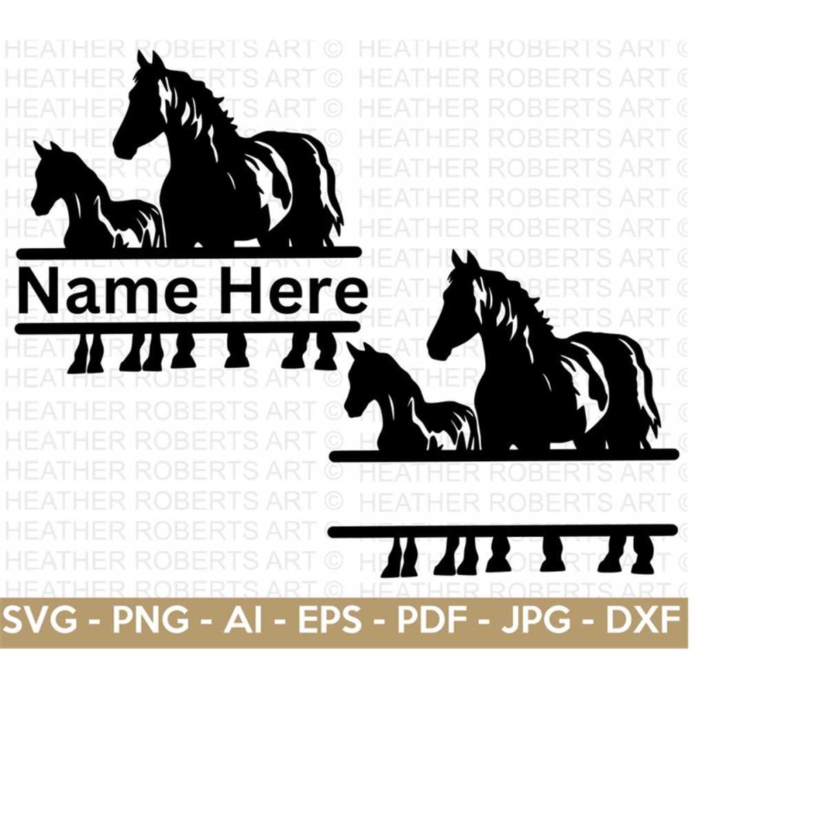 Horses Split Monogram SVG, Horse Svg, Farm Animals SVG, Farm | Inspire ...