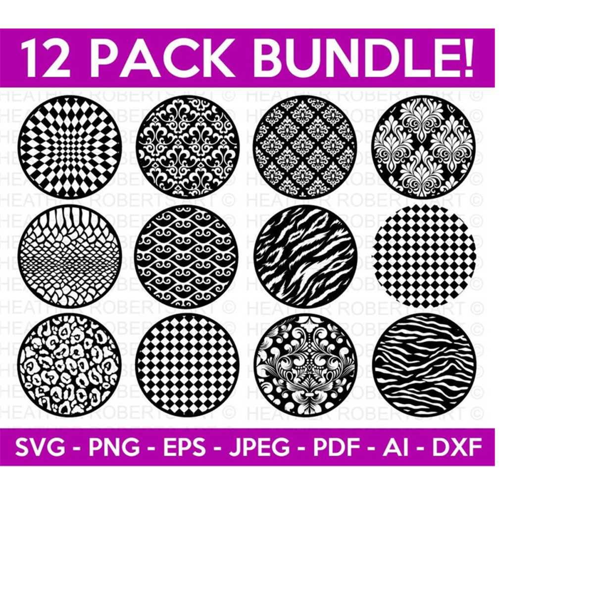 Circle Pattern Svg Bundle, Checkered Circle Svg, Circle SVG, - Inspire ...