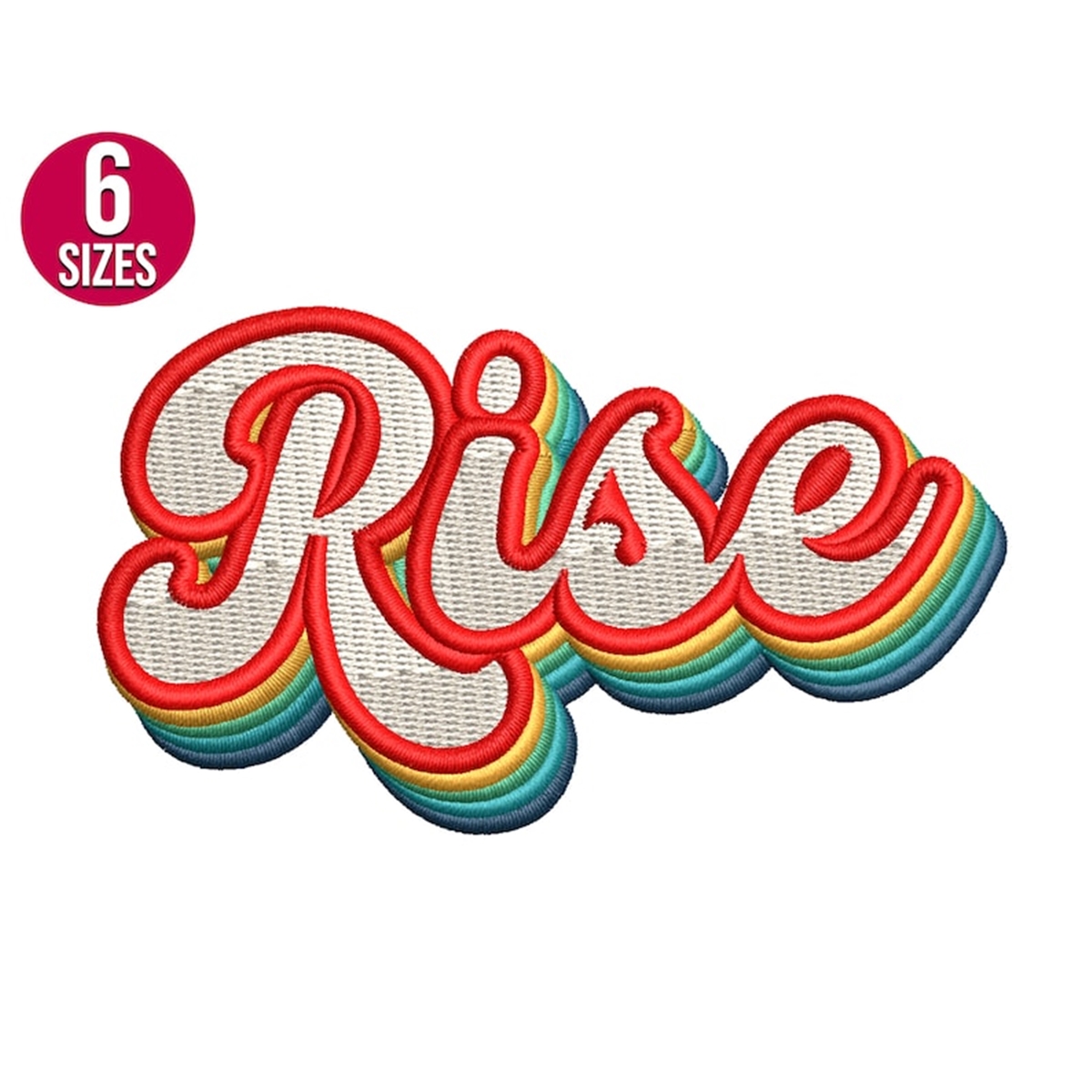 Rise retro Embroidery Design, Machine embroidery file, Digit - Inspire ...