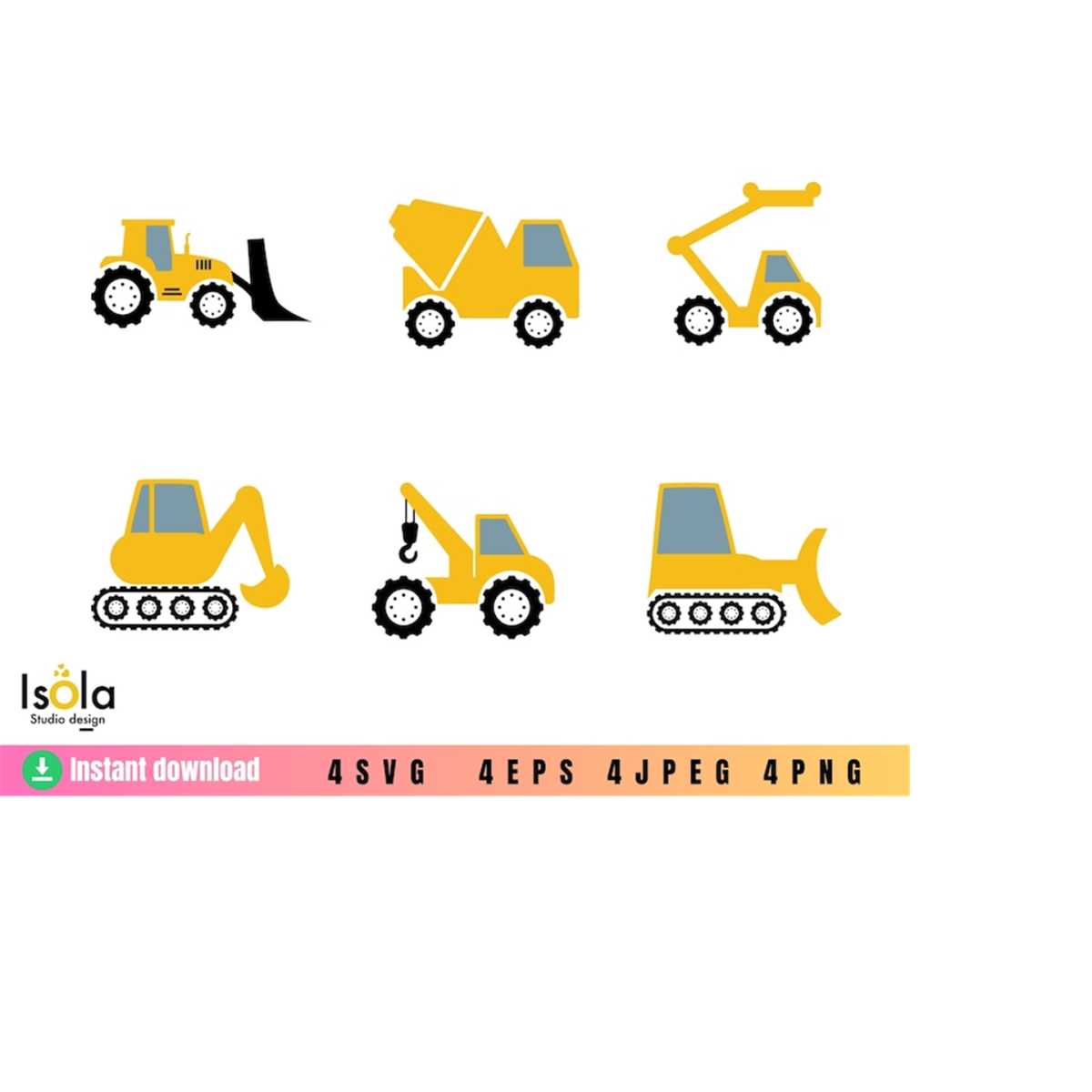 Construction bundle SVG, Construction Trucks svg, Kids clipa - Inspire Uplift