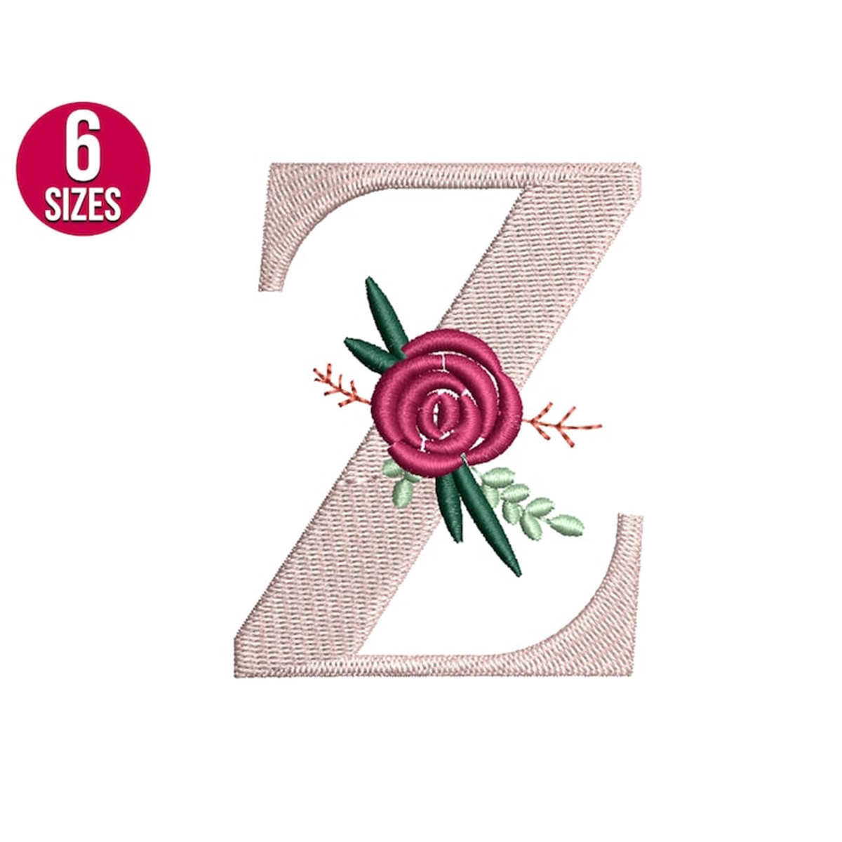 Floral Font Flower alphabet z letter embroidery design, Mach | Inspire ...