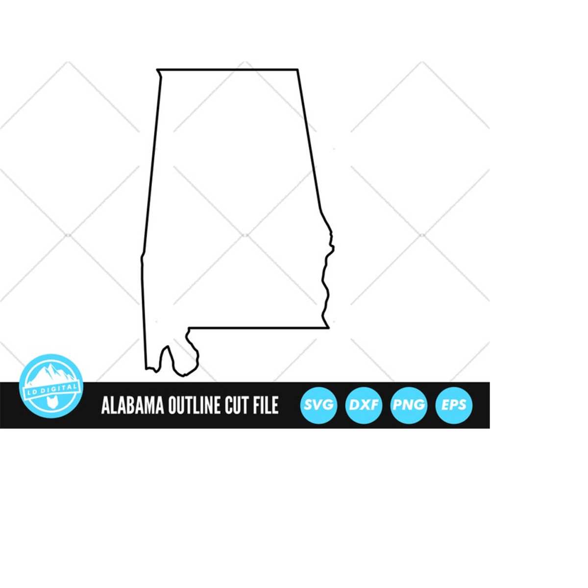Alabama Outline SVG Files | Alabama Cut Files | United State - Inspire ...