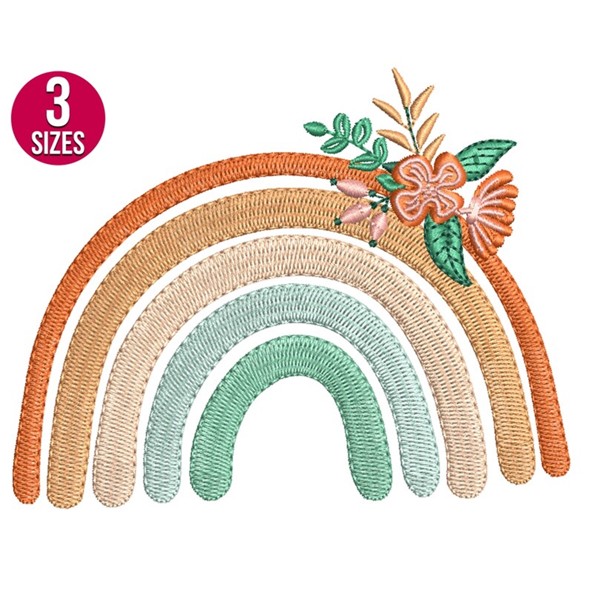 Boho Rainbow embroidery design, Fall, Autumn, Machine embroi - Inspire ...