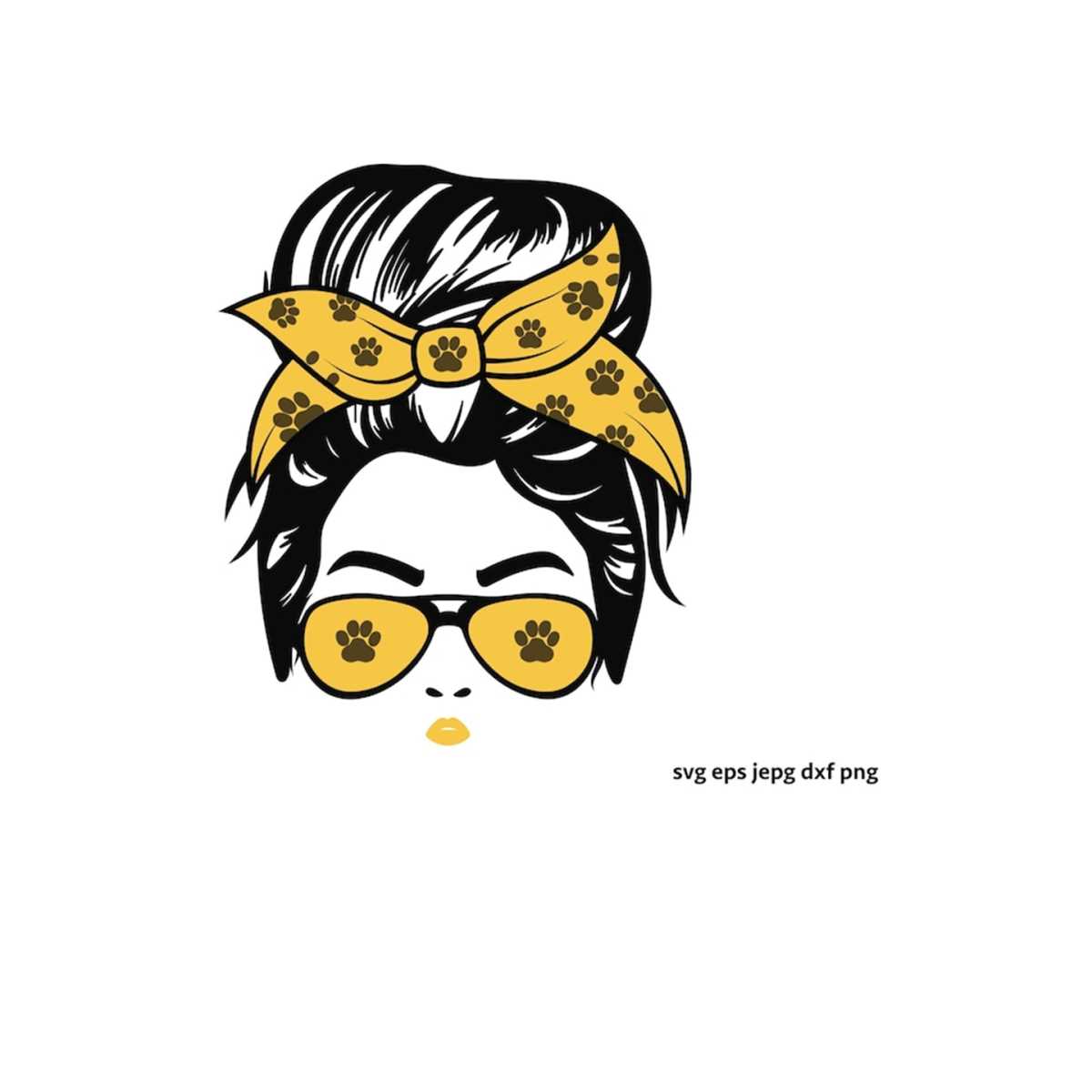 Messy bun svg, dog paw print svg, Messy bun paw. clipart, me - Inspire ...