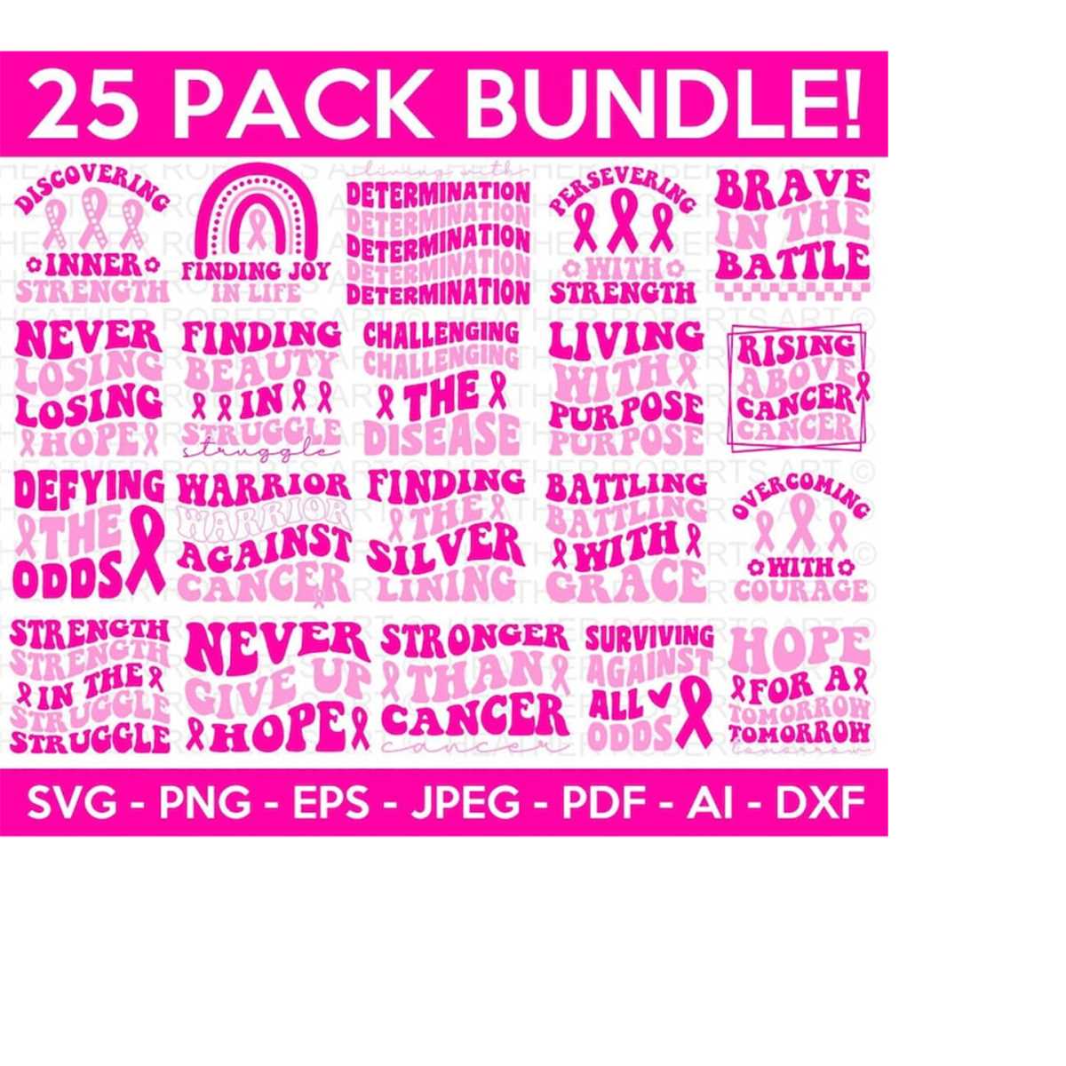 Retro Cancer Awareness SVG Bundle, Cancer SVG, Breast Cancer | Inspire ...