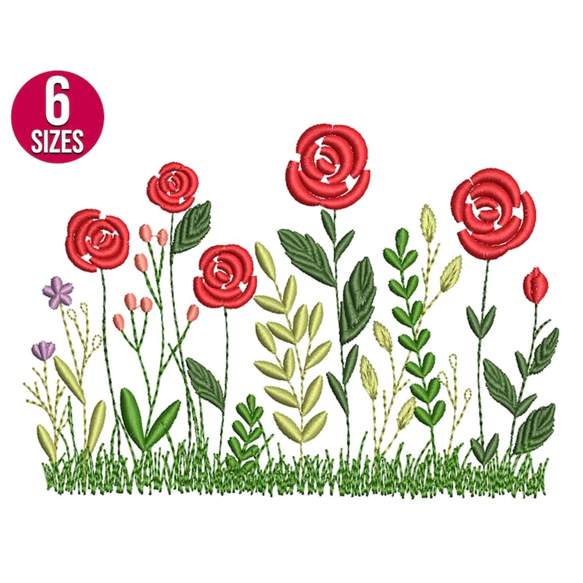 Rose flower bunch embroidery design, Wildflower, Machine emb | Inspire ...