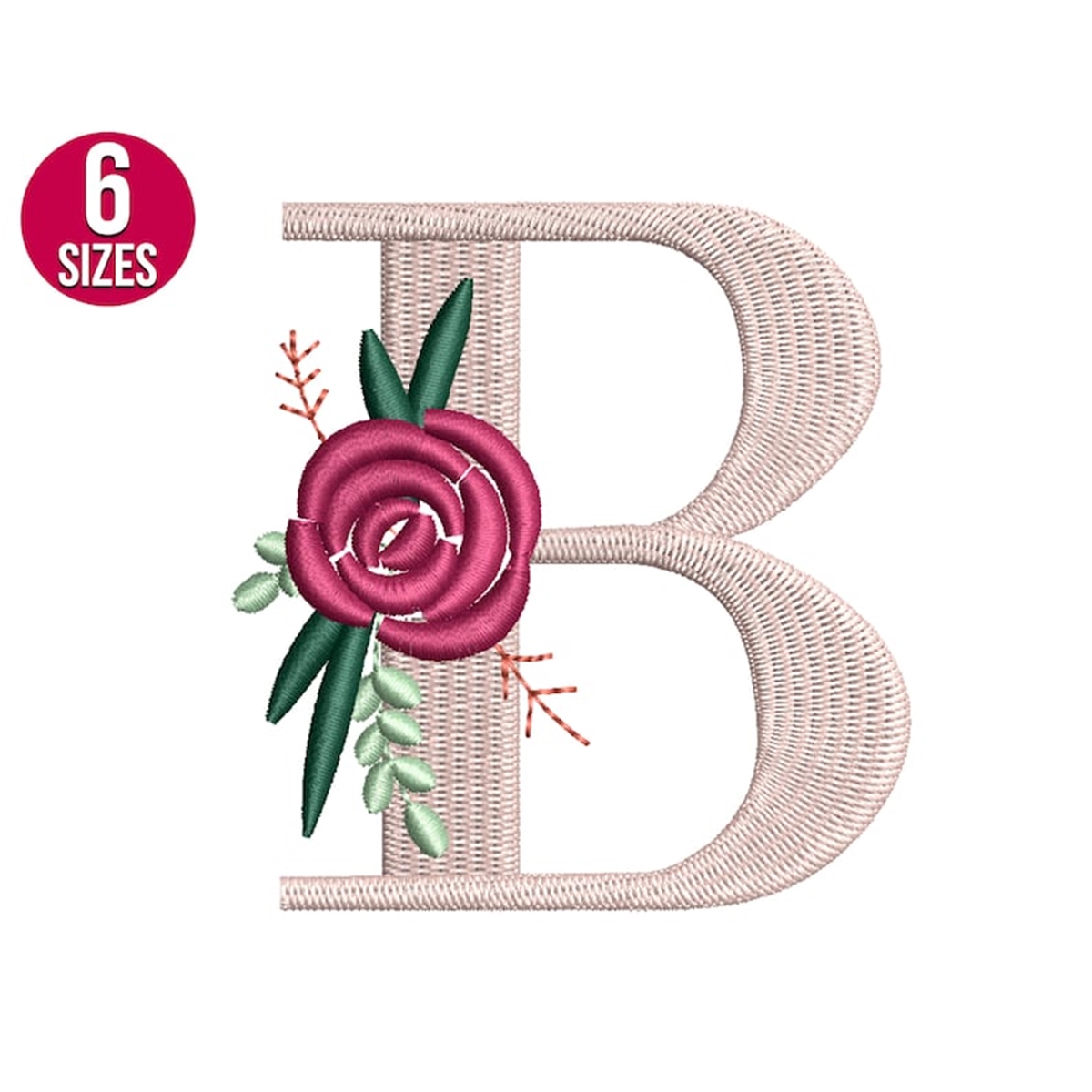 Floral Font Flower alphabet B letter embroidery design, Mach - Inspire ...