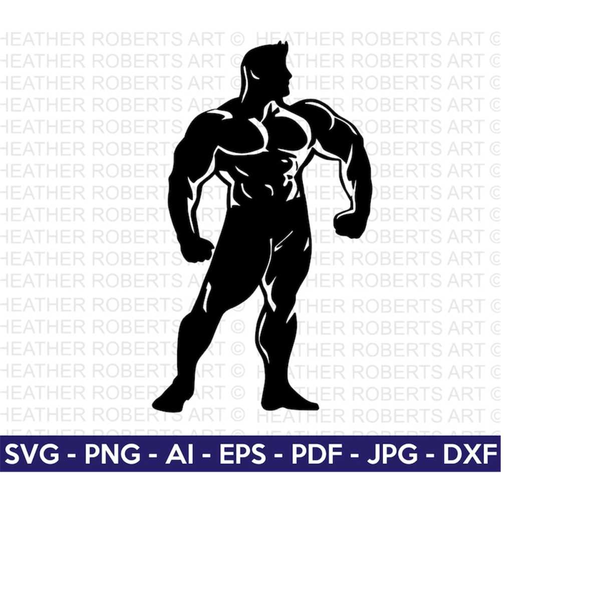 Muscle Man Silhouette SVG, Man SVG, Muscle Man svg, Hand-dra - Inspire ...