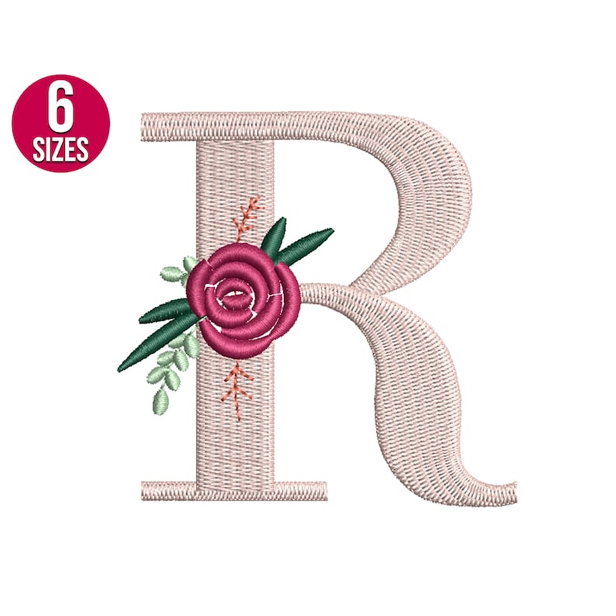 Floral Font Flower alphabet R letter embroidery design, Mach - Inspire ...