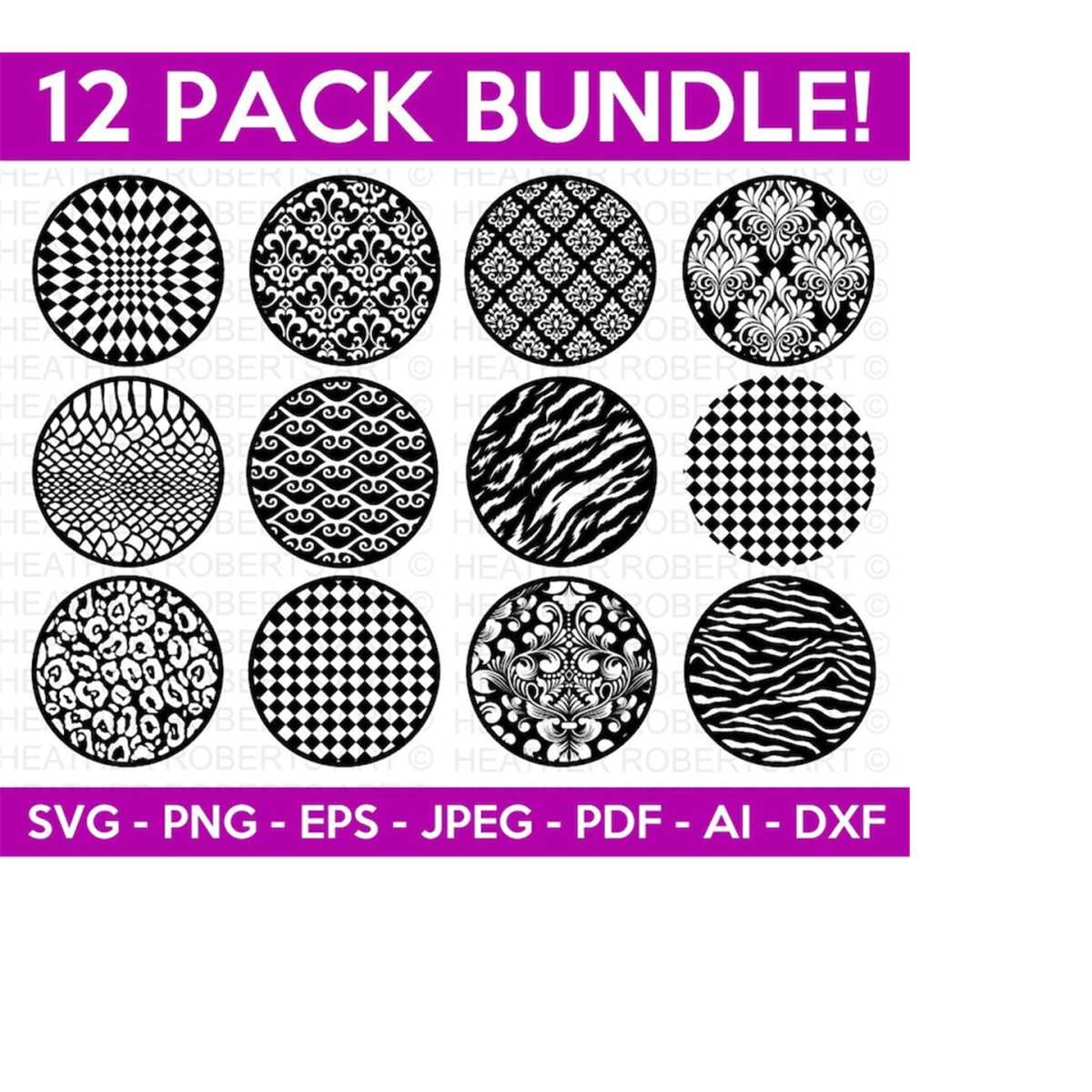 Circle Pattern Svg Bundle, Checkered Circle Svg, Circle SVG, - Inspire ...