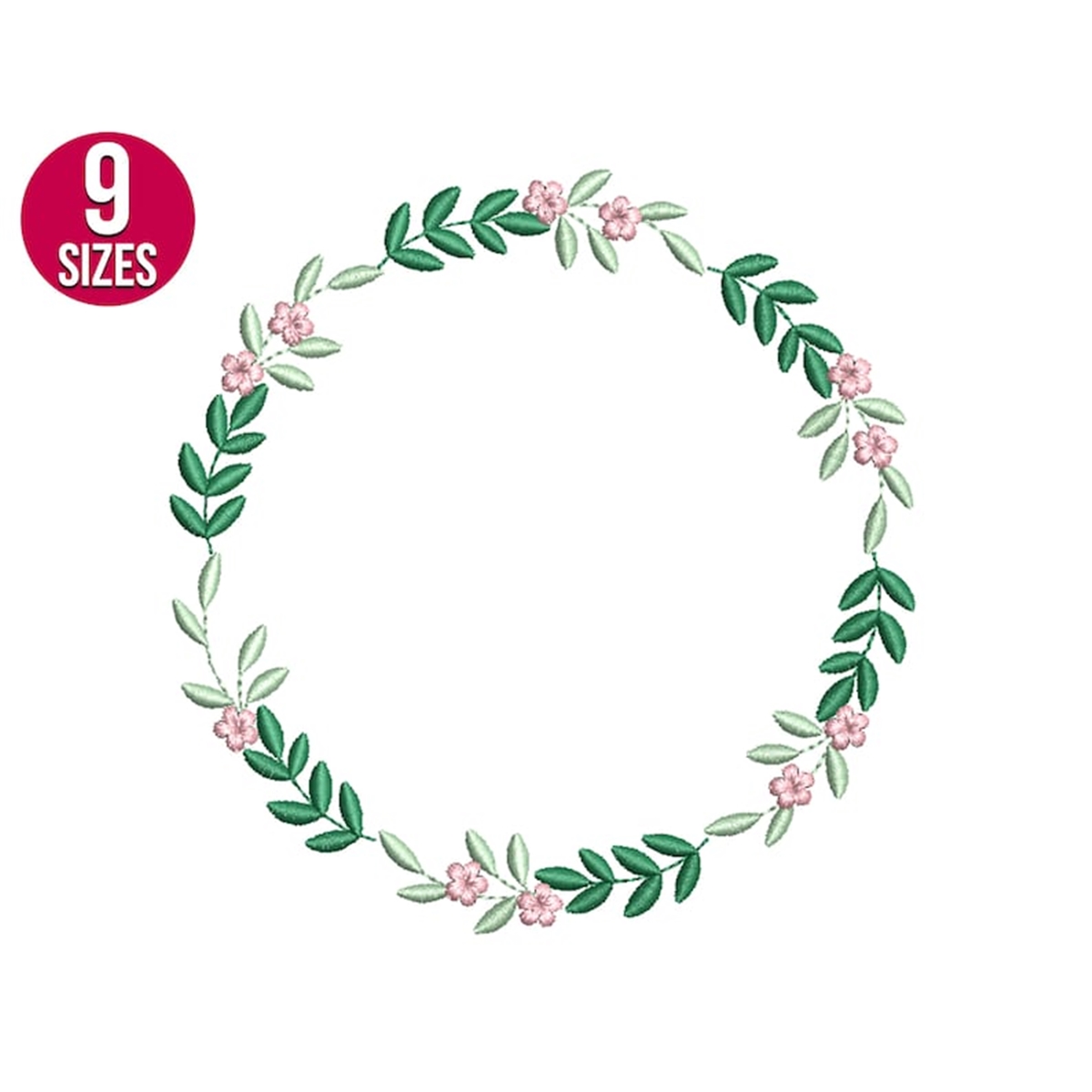 Floral Frame Machine Embroidery Design, Circle frame, Instan - Inspire ...