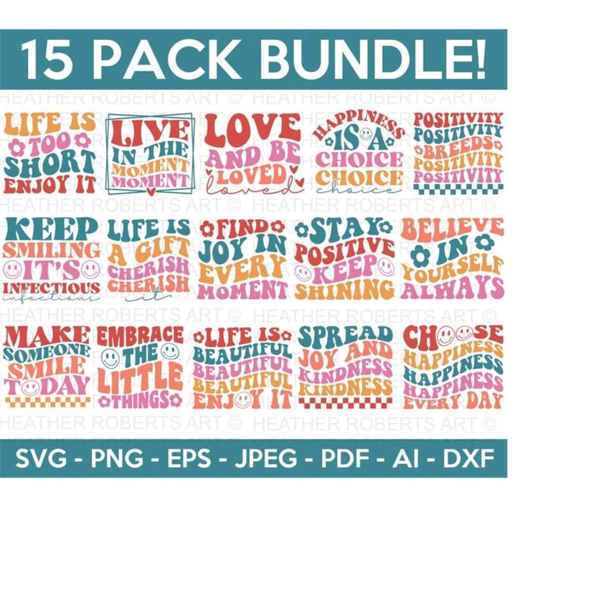Retro Positive Quotes SVG Bundle, Motivational Quotes SVG, I | Inspire ...