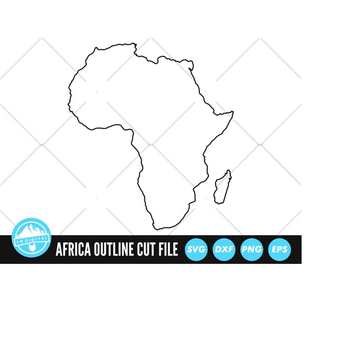 Africa Outline SVG Files | Africa Cut Files | Countries Vect | Inspire ...