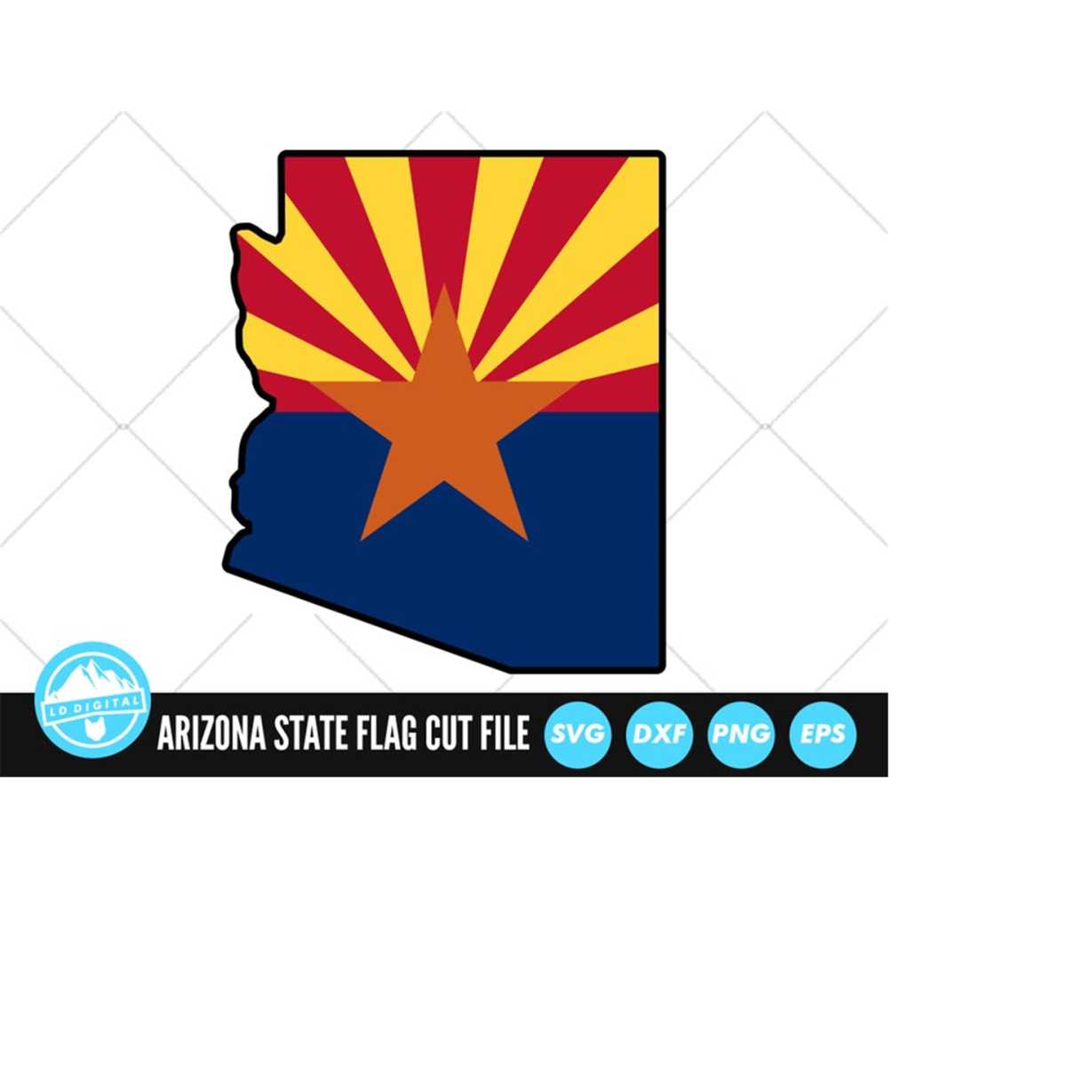 Arizona Map State Outline Flag SVG Files | Arizona Flag Cut | Inspire ...