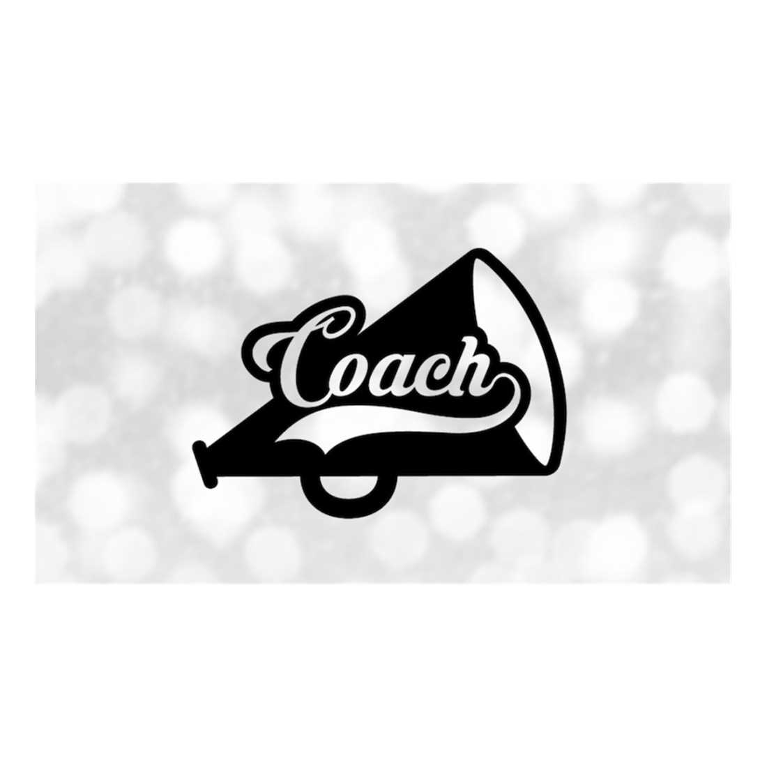 Sports Clipart: Black Megaphone with Word 'Coach' with Swoos - Inspire ...