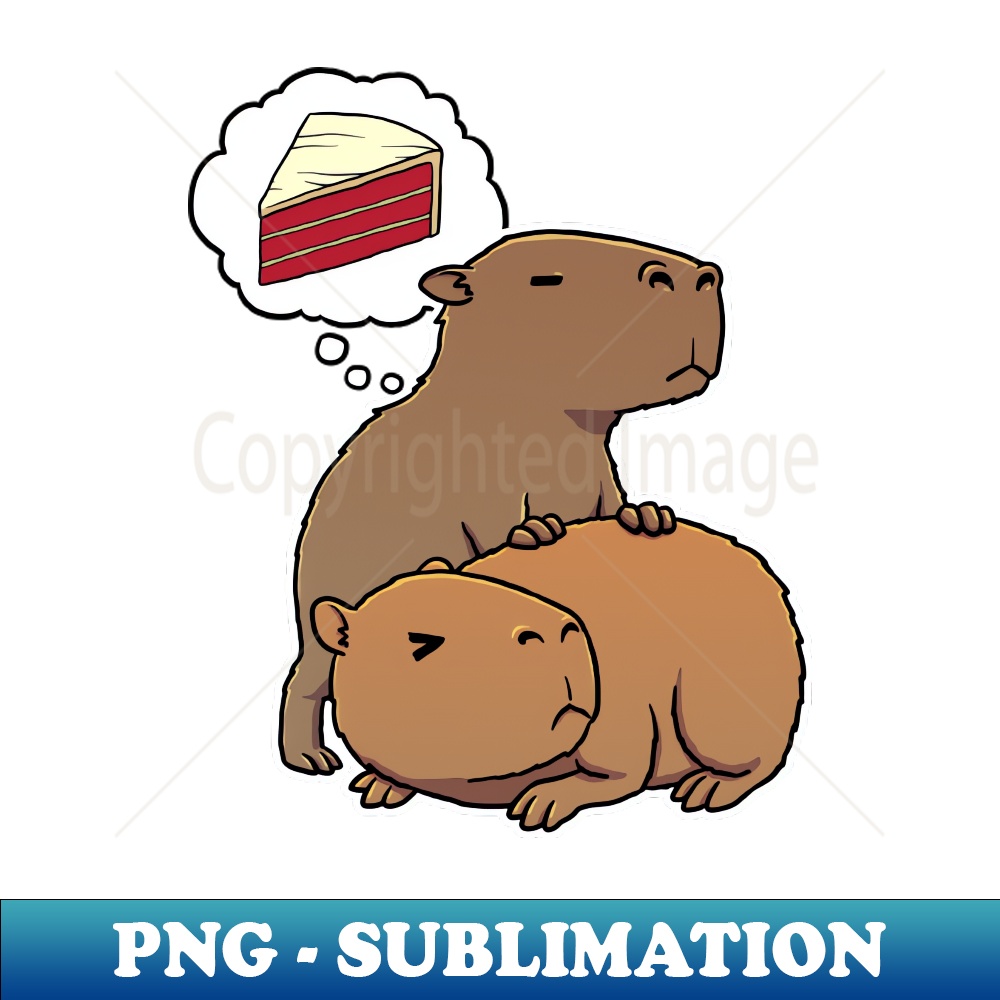 Capybara hungry for Red Velvet Cake - Modern Sublimation PNG | Inspire ...