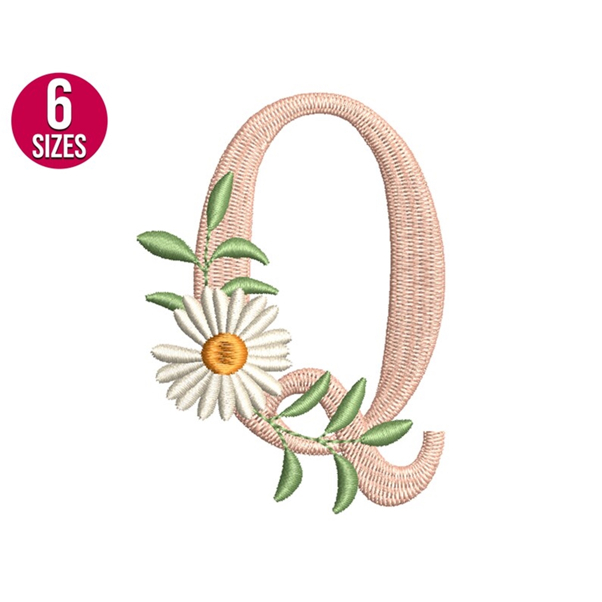 Floral Font Flower alphabet Q letter embroidery design, Mach - Inspire ...