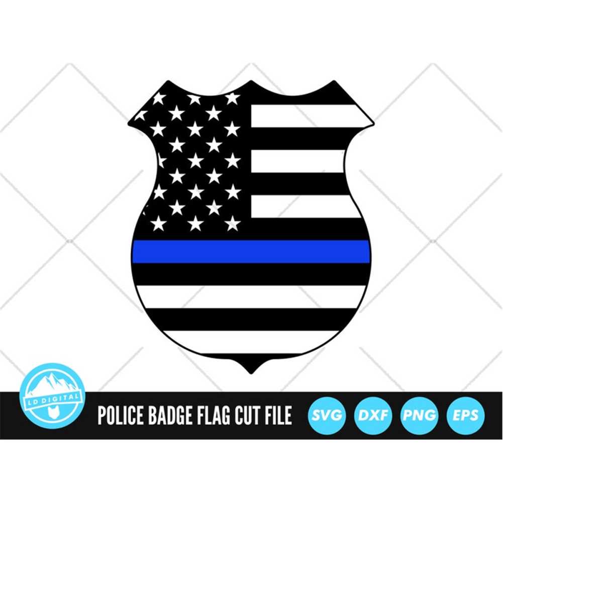 Police Badge Blue Line Flag SVG | American Flag | Thin Blue | Inspire ...