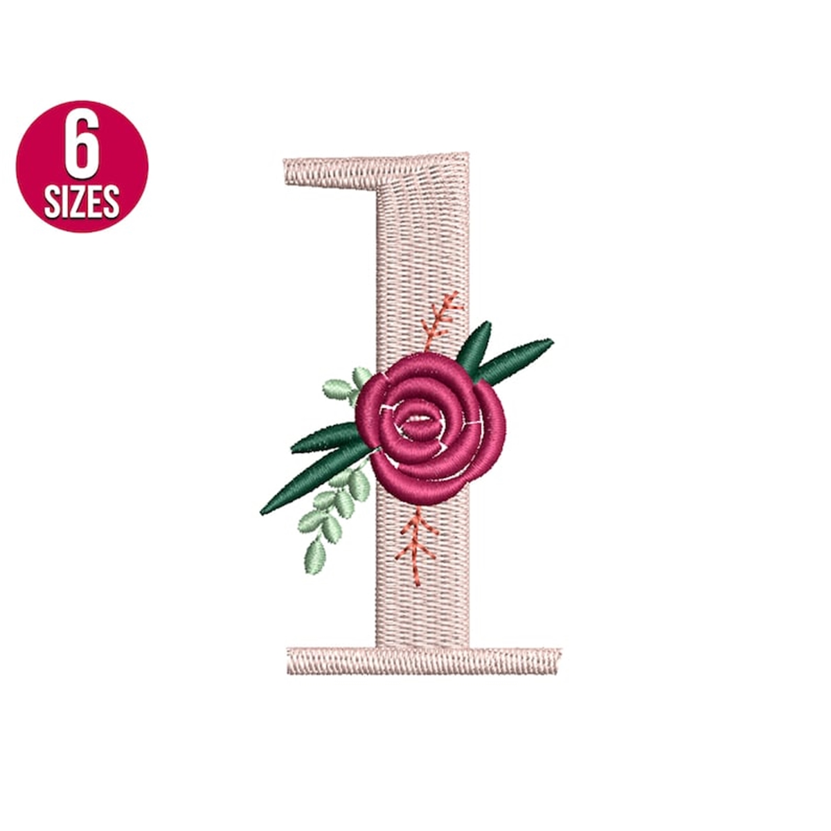 Floral Font Flower numbers embroidery design, Number 0ne, 1, | Inspire ...