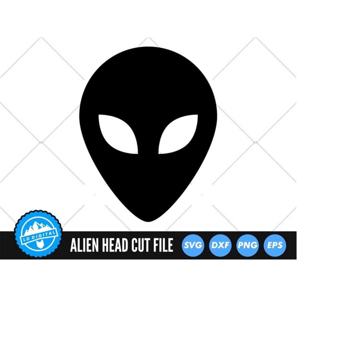 Alien Head SVG Files | Alien Cut Files | Alien Face Vector F - Inspire ...