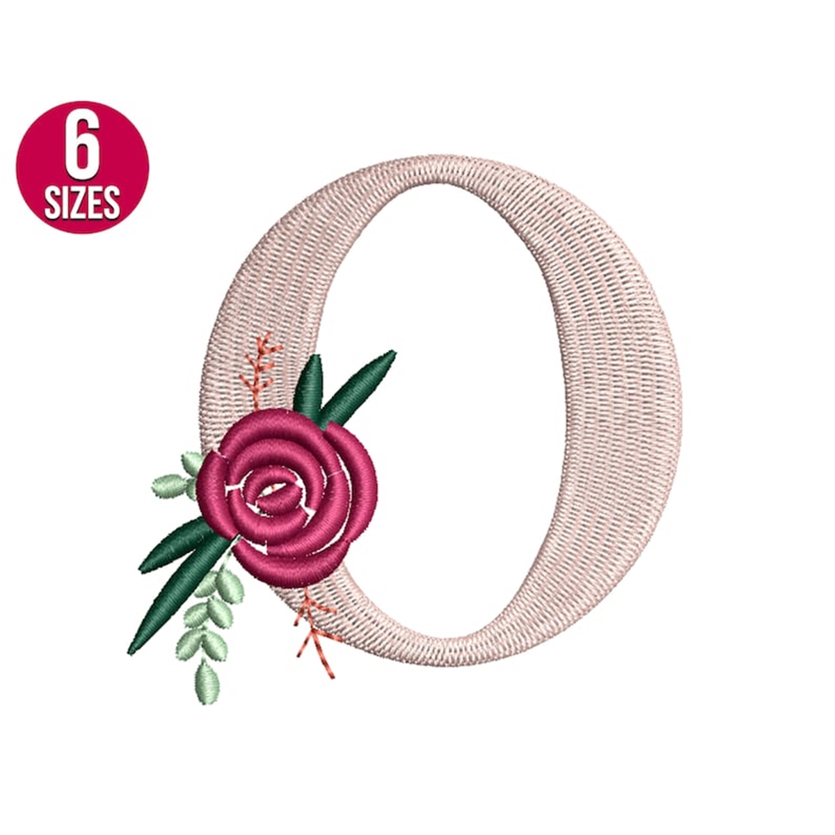 Floral Font Flower alphabet O letter embroidery design, Mach - Inspire ...