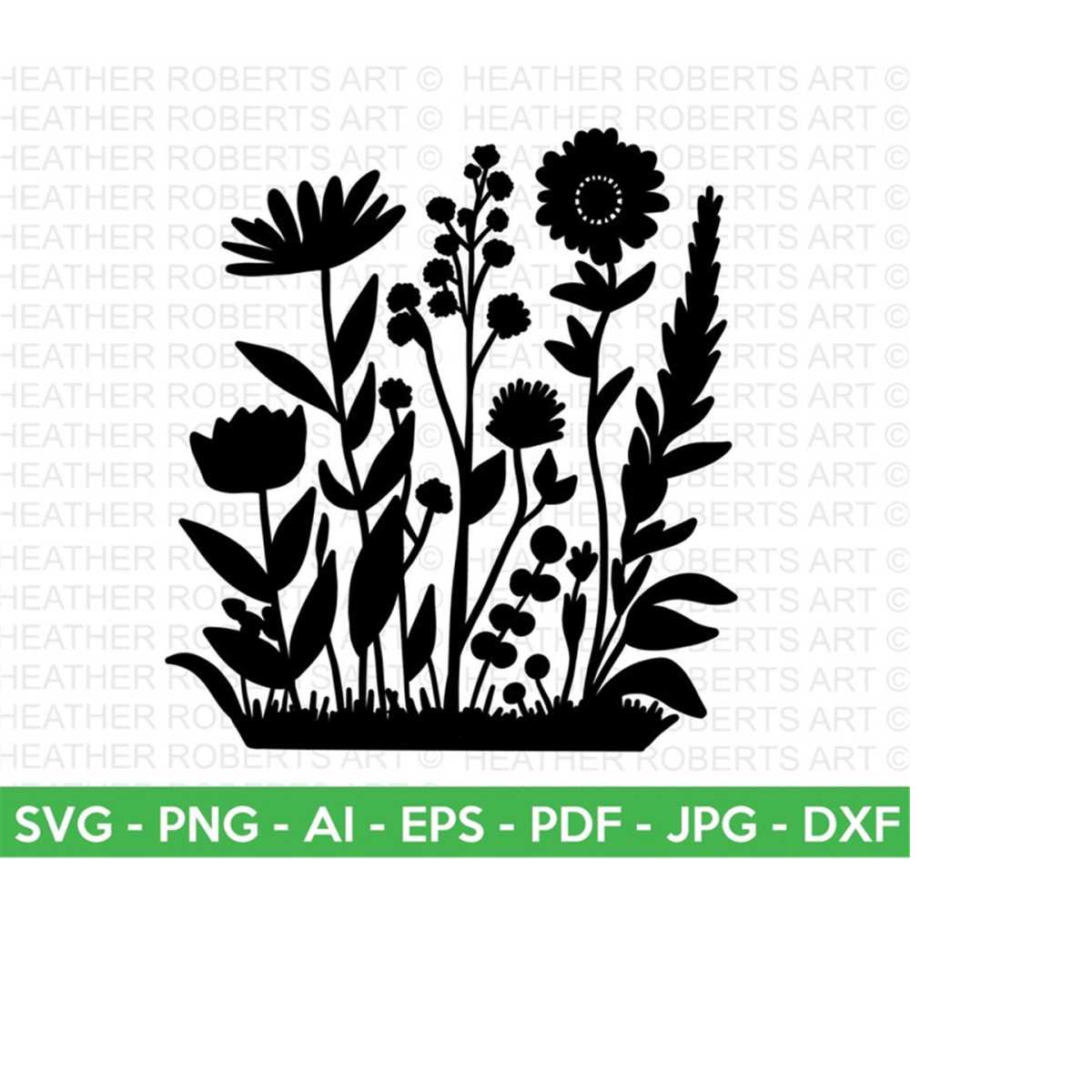 Floral Garden Svg, Floral SVG, Flowers SVG, Garden svg, Silh | Inspire ...