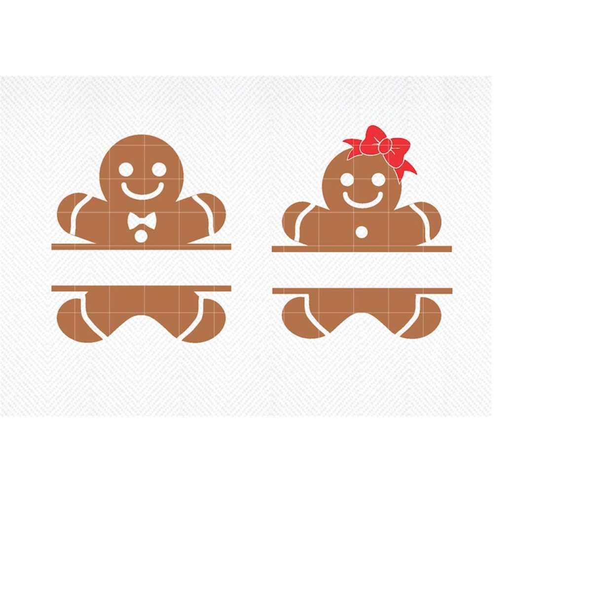 Gingerbread Man SVG, Gingerbread Girl with bow SVG, Digital - Inspire ...