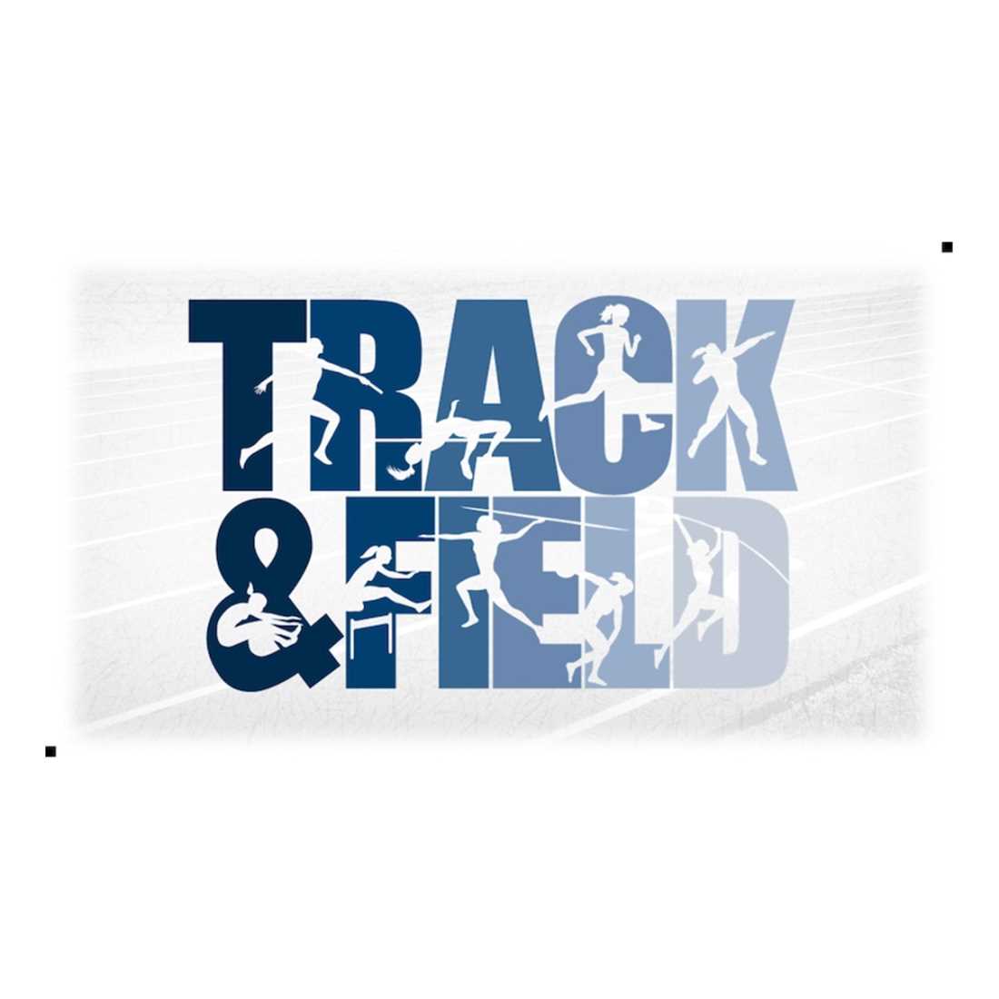 Sports Clipart: Blue Shade Words 'Track & Field' with Female - Inspire ...