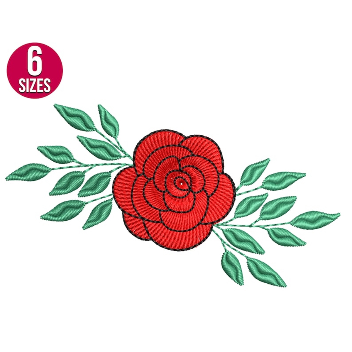 Rose embroidery design, Flower machine embroidery file, PES | Inspire ...