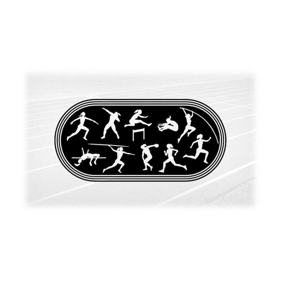Sports Clipart: Black Running Track to Scale with Cutouts of - Inspire ...