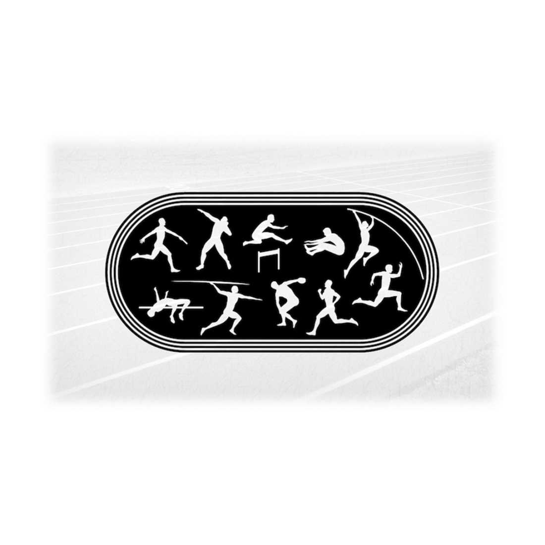 Sports Clipart: Black Running Track to Scale with Cutouts of | Inspire ...