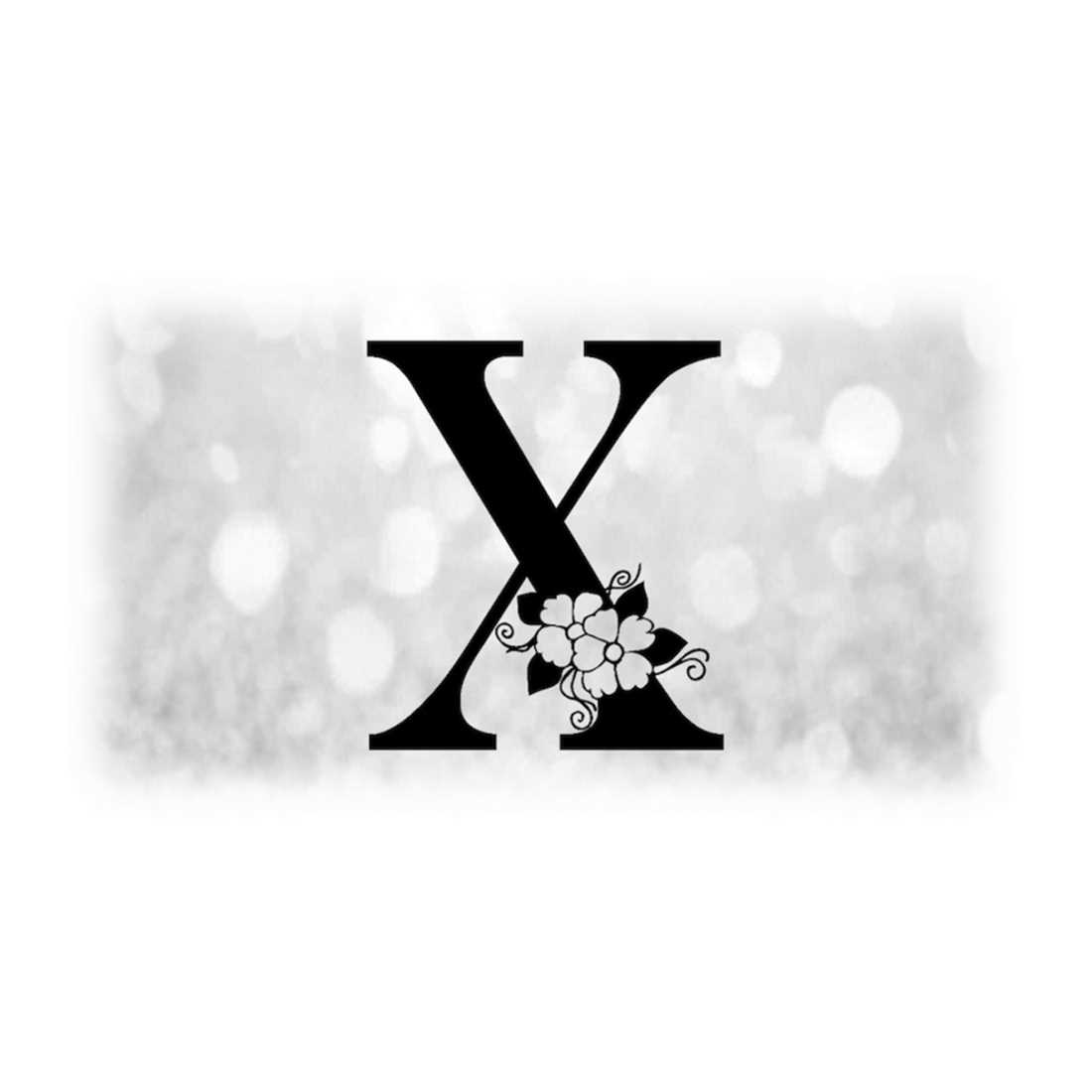 Word Clipart: Black Formal Capital Letter 'X' with Floral / | Inspire ...
