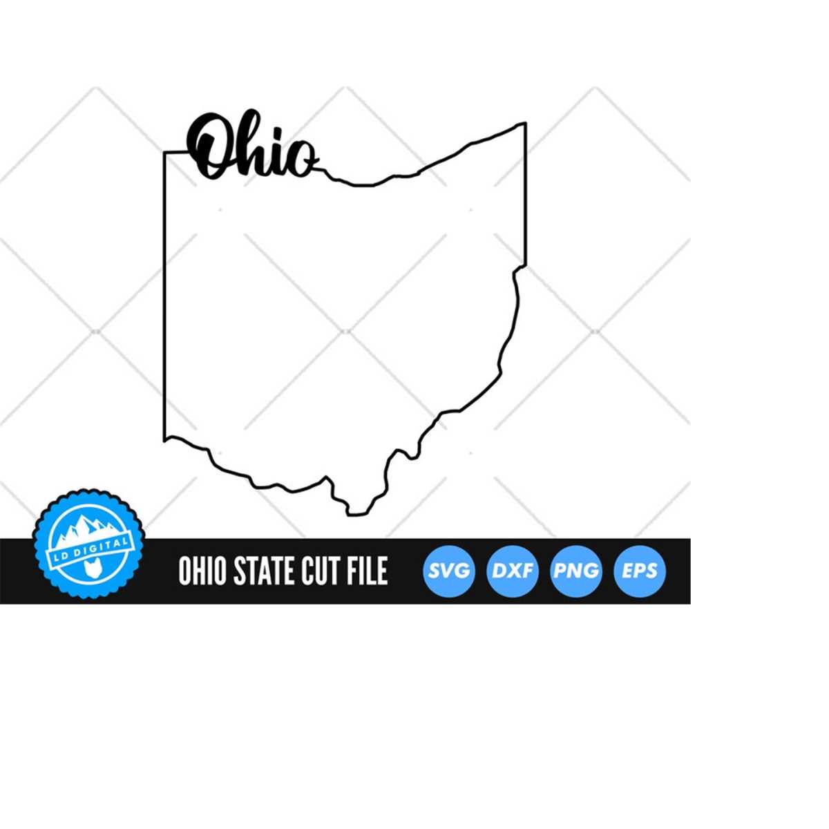 Ohio Outline with Text SVG Files | Ohio Cut Files | United S - Inspire ...