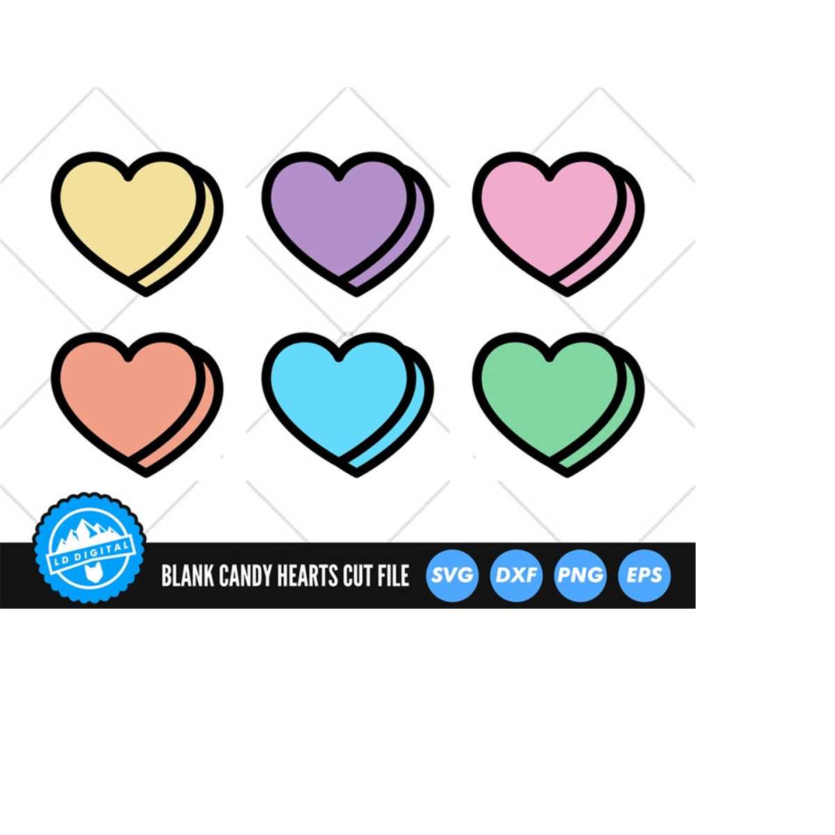 Blank Candy Hearts SVG Files | Valentines Day SVG | Candy He - Inspire ...