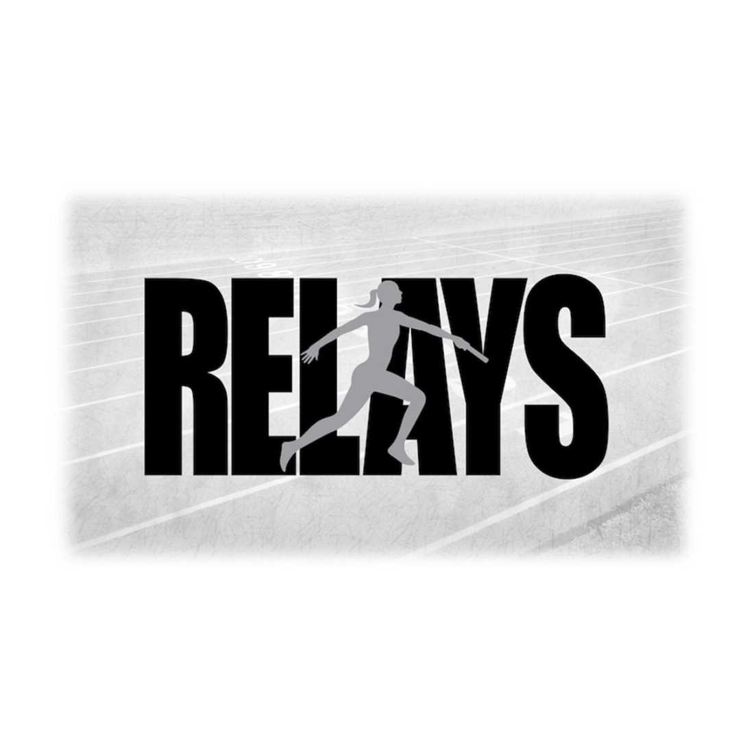 Sports Clipart: Black Word 'Relays' with Gray Overlay Silhou - Inspire ...