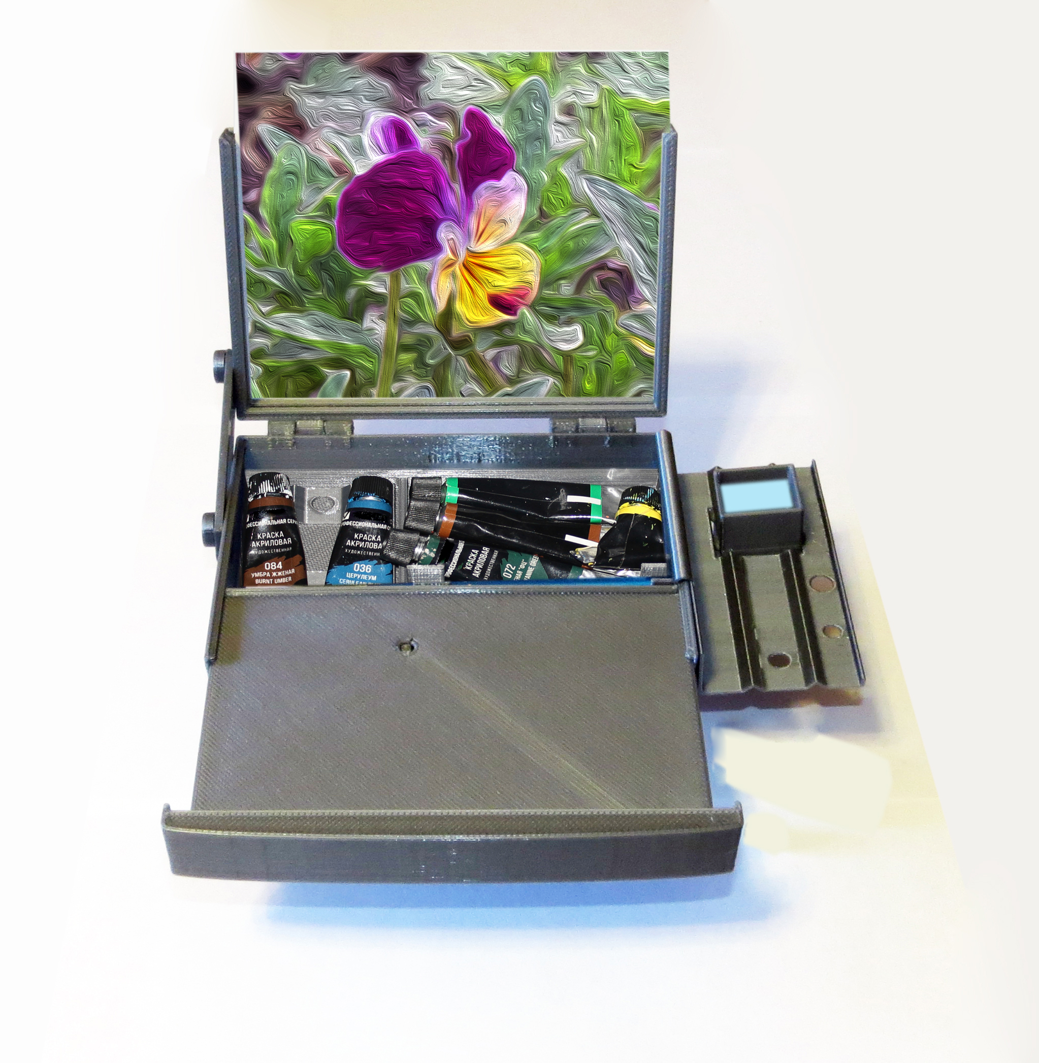 Mini plein air easel of a traveler. Pochade box | Inspire Uplift