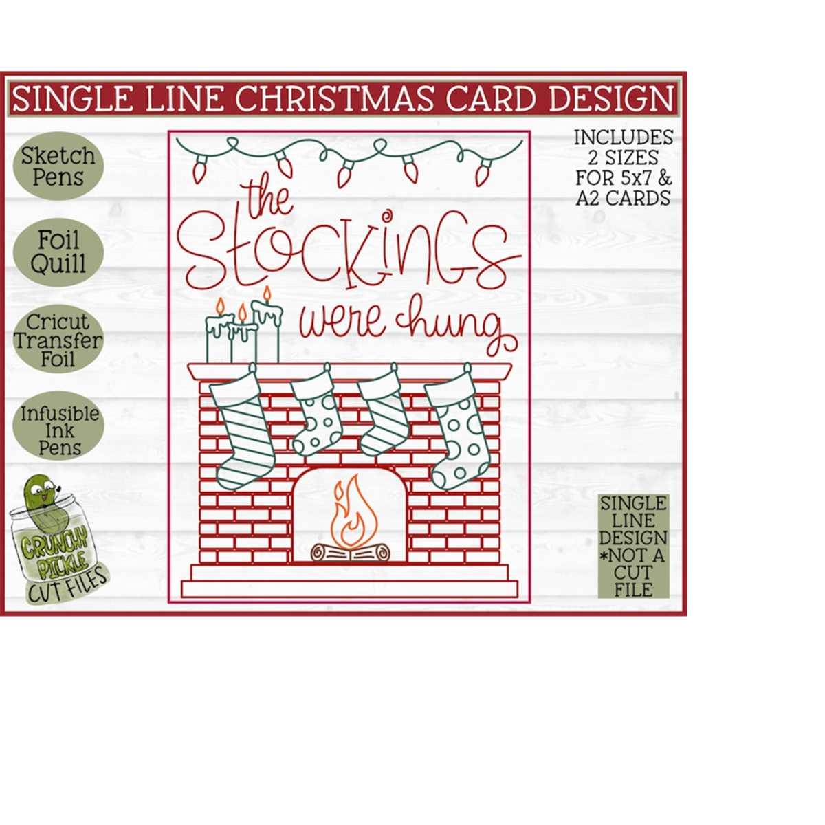 Stockings Were Hung Foil Quill Christmas Card SVG File, Sing - Inspire ...