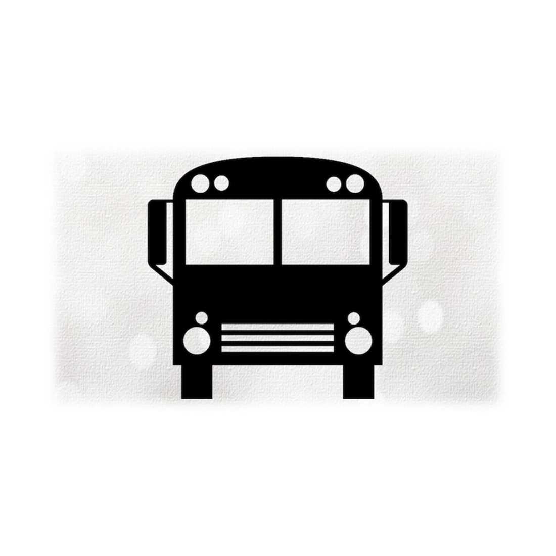 Shape Clipart: Simple Easy School Bus Front in Black with Wi - Inspire ...