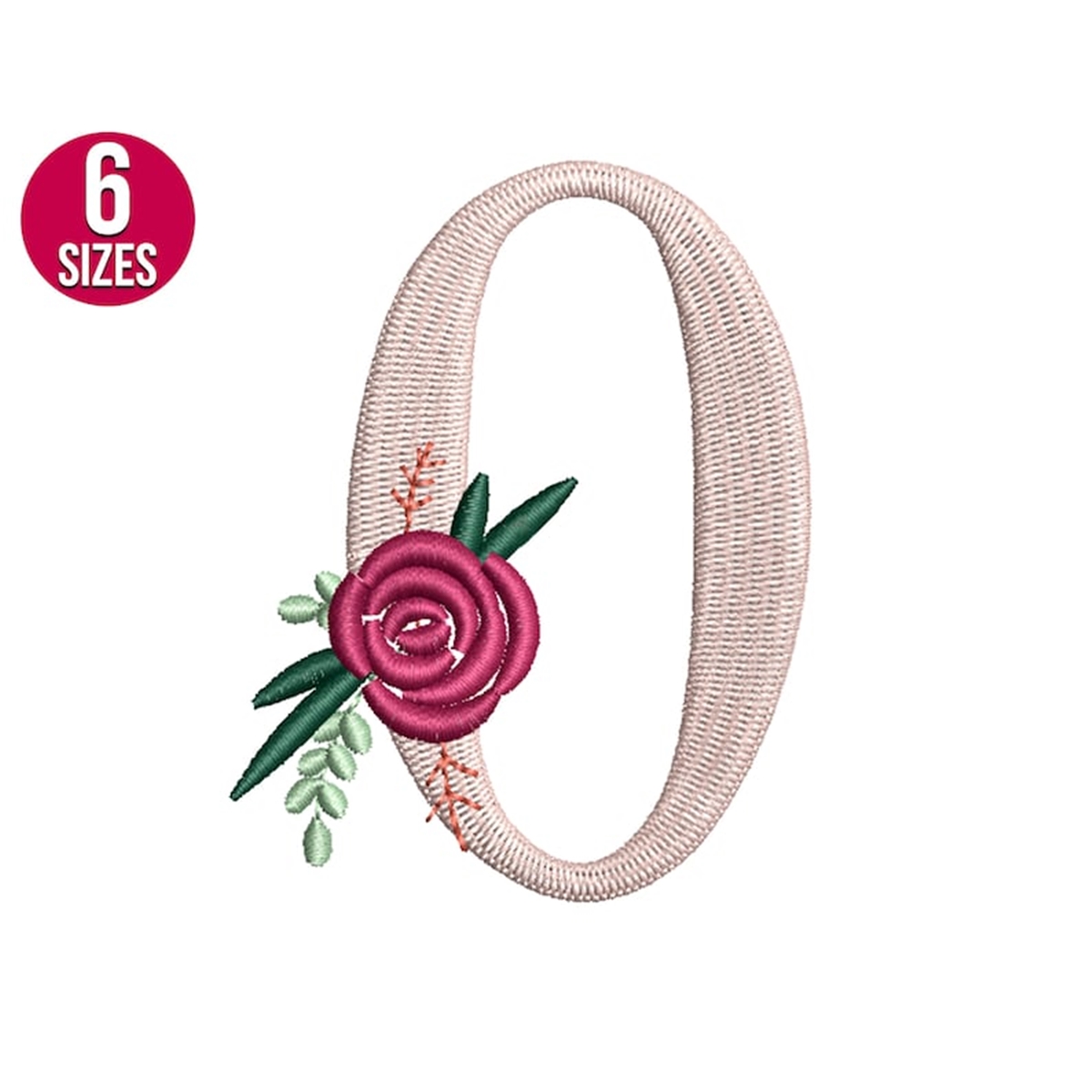 Floral Font Flower numbers embroidery design, Number zero, 0 | Inspire ...