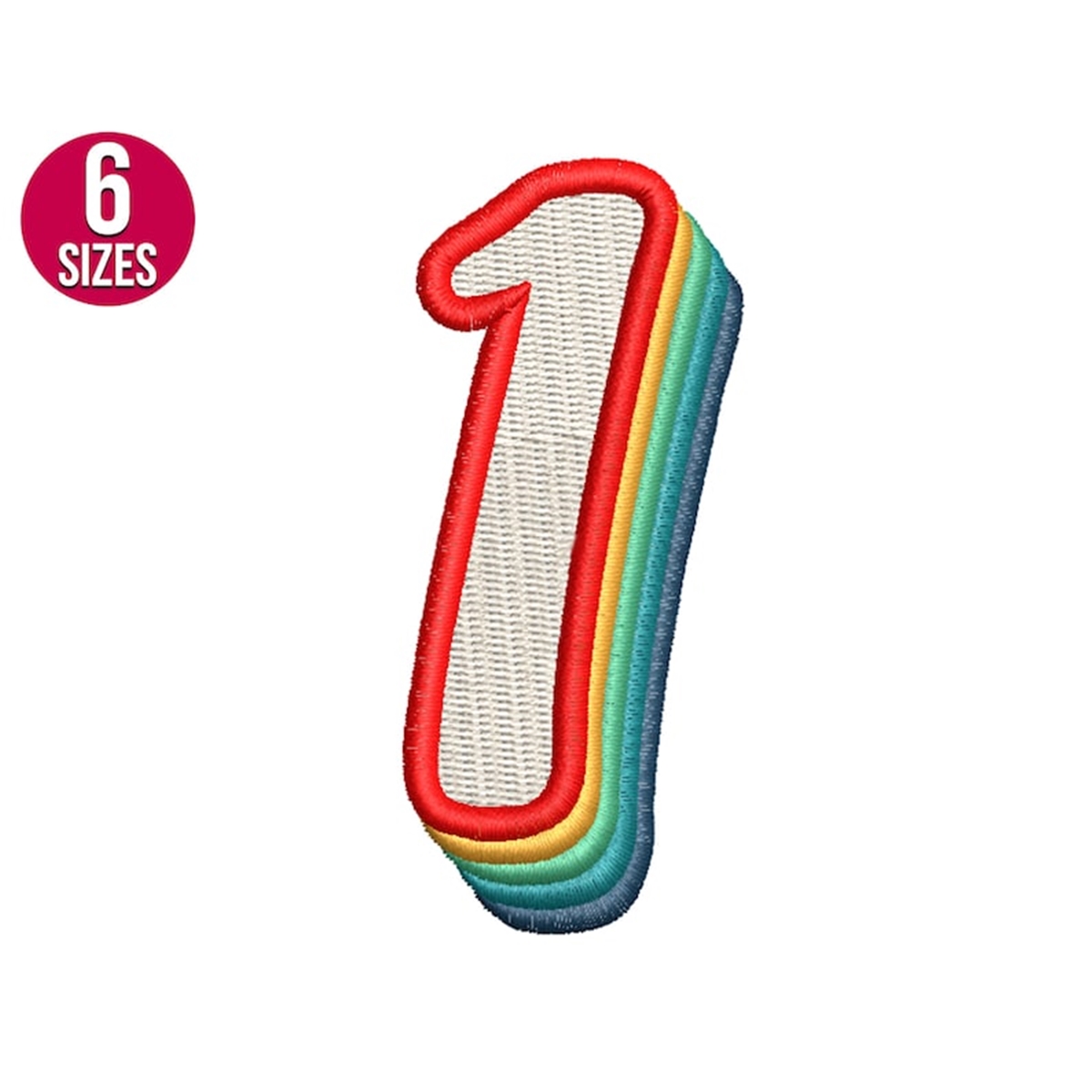 Retro Embroidery numbers embroidery design, font, Number one | Inspire ...