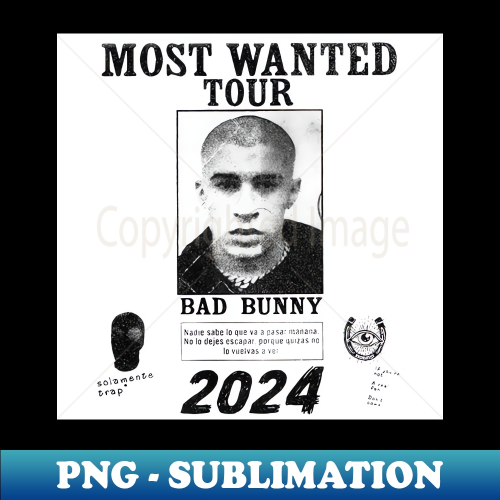 Bad Bunny Most Wanted Tour 2024 - Retro PNG Sublimation Digi | Inspire ...