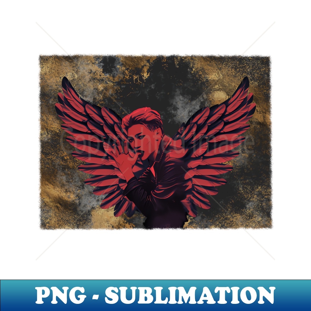 K-pop Stray Kids Felix Angel Wings Fan Art - Retro PNG Subli | Inspire ...