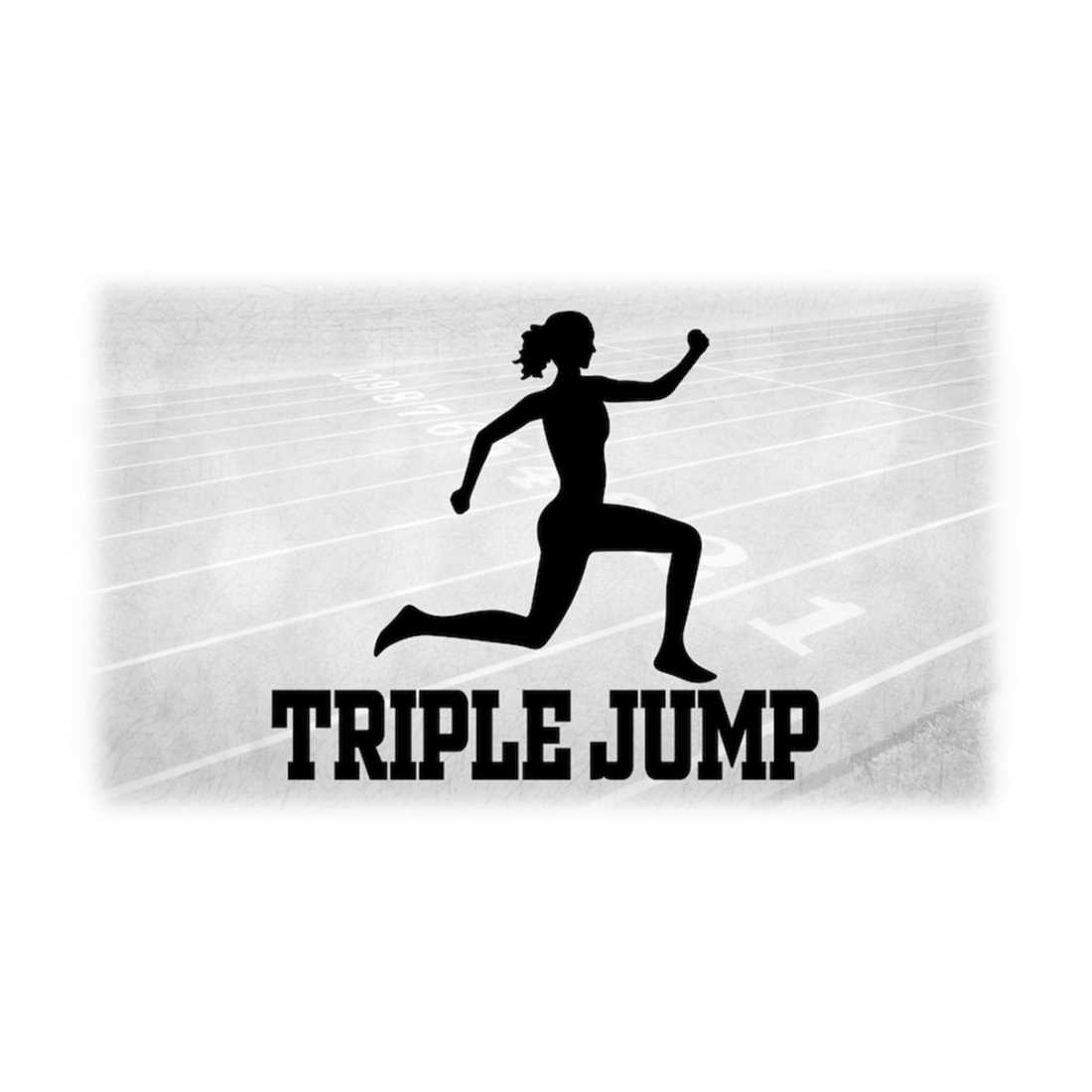 Sports Clipart: Black Track & Field Word 'Triple Jump' Silho | Inspire ...